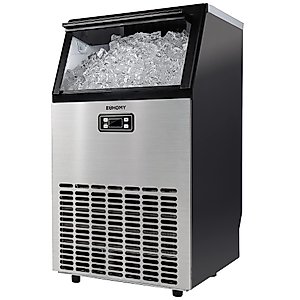 EUHOMY Commercial Ice Maker Machine - 99lbs Daily Production, 33lbs Ice Storage, Stainless Steel Freestanding & Under Counter Ice Maker, Ideal Ice Maker for Home/Bar/Restaurant/Outdoor Activities