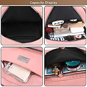 Oxford Cloth Backpack for Women Fashion Anti-Theft Waterproof Handbags Ladies Work Travel Shoulder Bucket Bags (Pink)