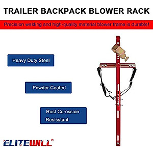 ELITEWILL Trailer Backpack Blower Holder Rack Compatible with Open and Enclosed Lawn Landscape Trailers Trucks - 1 Pack Backpack Blower