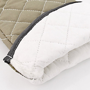 New Star Foodservice 32277 Commercial Grade Flame Retardant/Resistant Oven Mitts with Extra Defense, up to 400F, 13-Inch, Set of 2