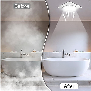 Mmucco Bathroom Exhaust Fan with Light,130 CFM 1.0 Sones Double Switch Ultra Quiet Bathroom Vent Fan for Home Bathroom Office Hotel,LED 6500K 12w,Fan 25w 110V