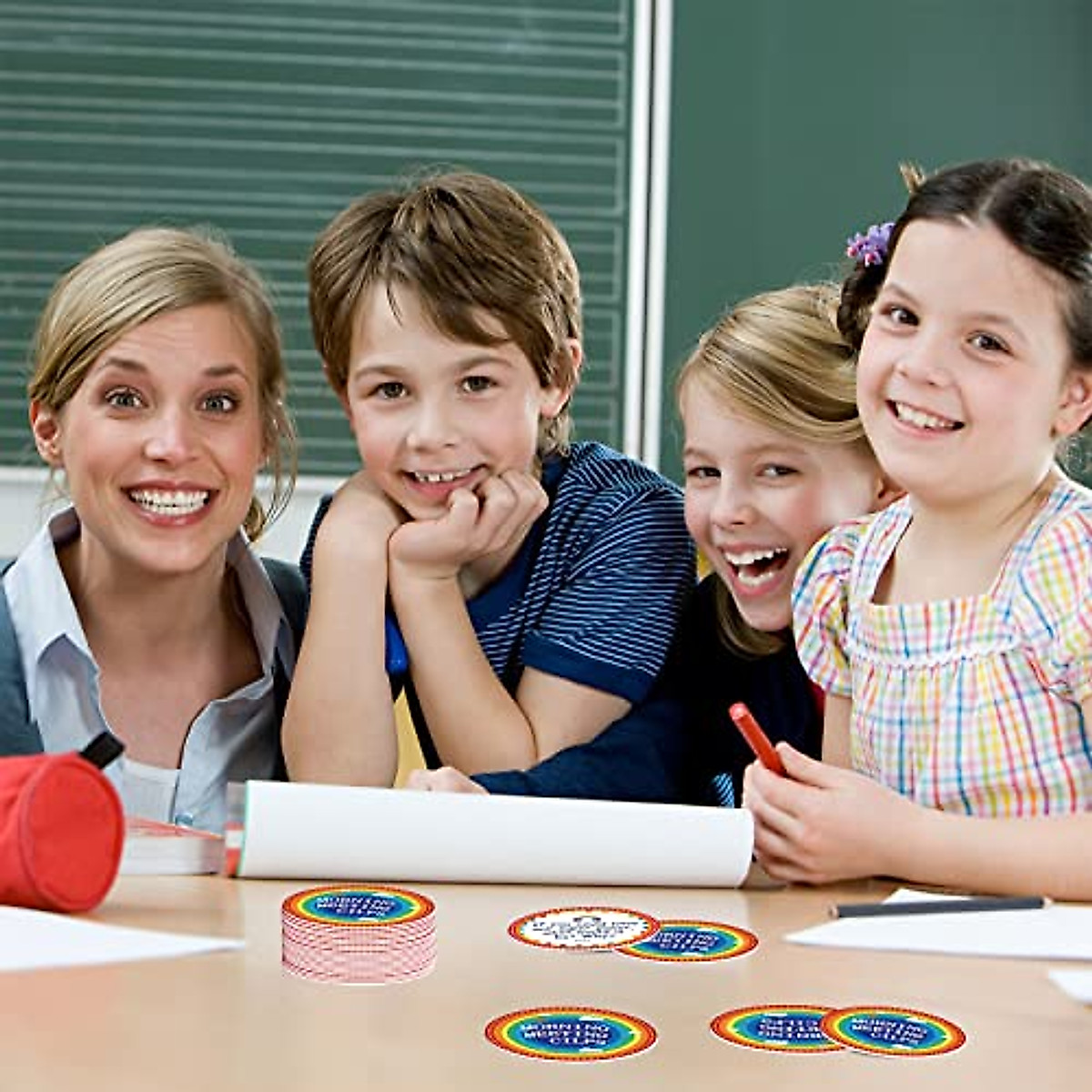 ABCxGOOD 50 Morning Meeting Chips for Student - Conversation Starters for PreK-2nd gr Classroom - Morning Meeting Classroom Set Cards for Question Ideas and Icebreaker Activity