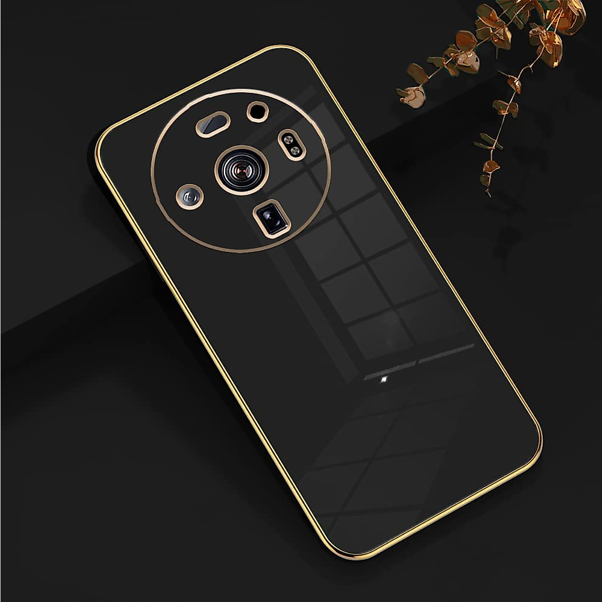 Jancyu Compatible with Xiaomi 12S Ultra Case Silicone, Shockproof Accessories Xiaomi 12S Ultra Phone Case Slim Protective Case White Cover (Black)