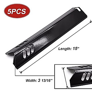 Adviace Bigbox Grill Heat Shield Plate for Backyard Grill BY13-101-001-12, BY13-101-001-13, GBC1460W, GBC1461W, 15 inch Burner Cover for Dyna-Glo DGF510SBP, DGF493BNP, Uniflame, BHG Grill (5 Packs)