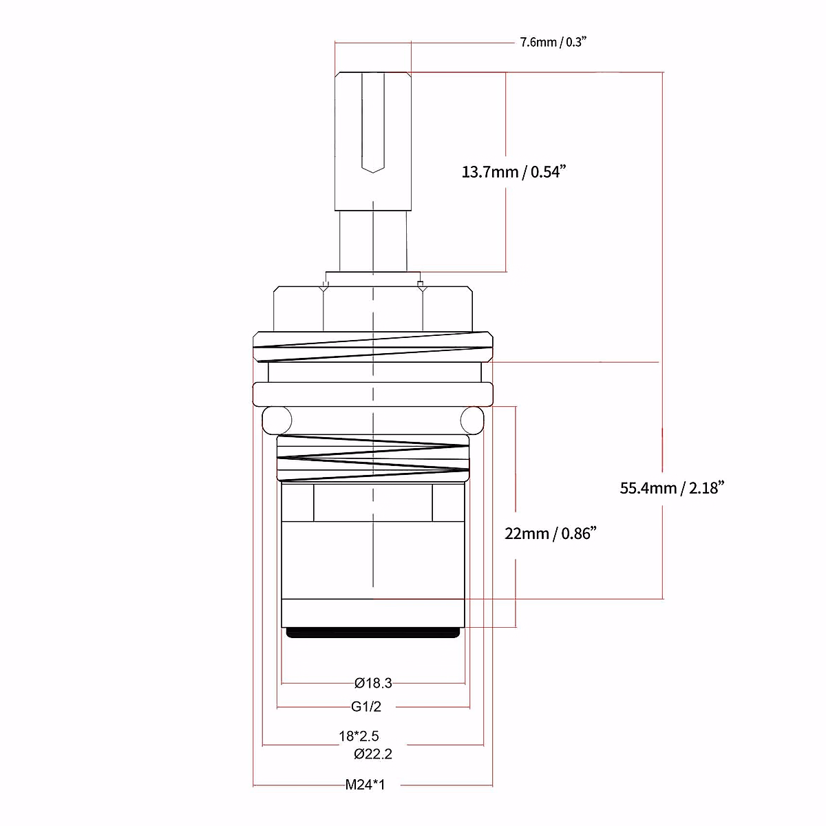 Cold Faucet Cartridge for hansgrohe cold Widespread Kitchen Faucet Parts 1-inch Replacement Part in 94008000(BLUE)