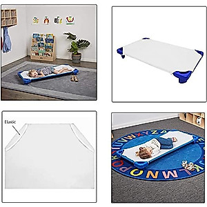 Preschool Cot Sheets Toddler Daycare/Pre-School Cot Sheet Corner Elastic Loops Cot Bed Fitted Sheet/Children's Naptime Cot Sheet- Light Grey Solid- 23" W X 47" L - Pack of 8