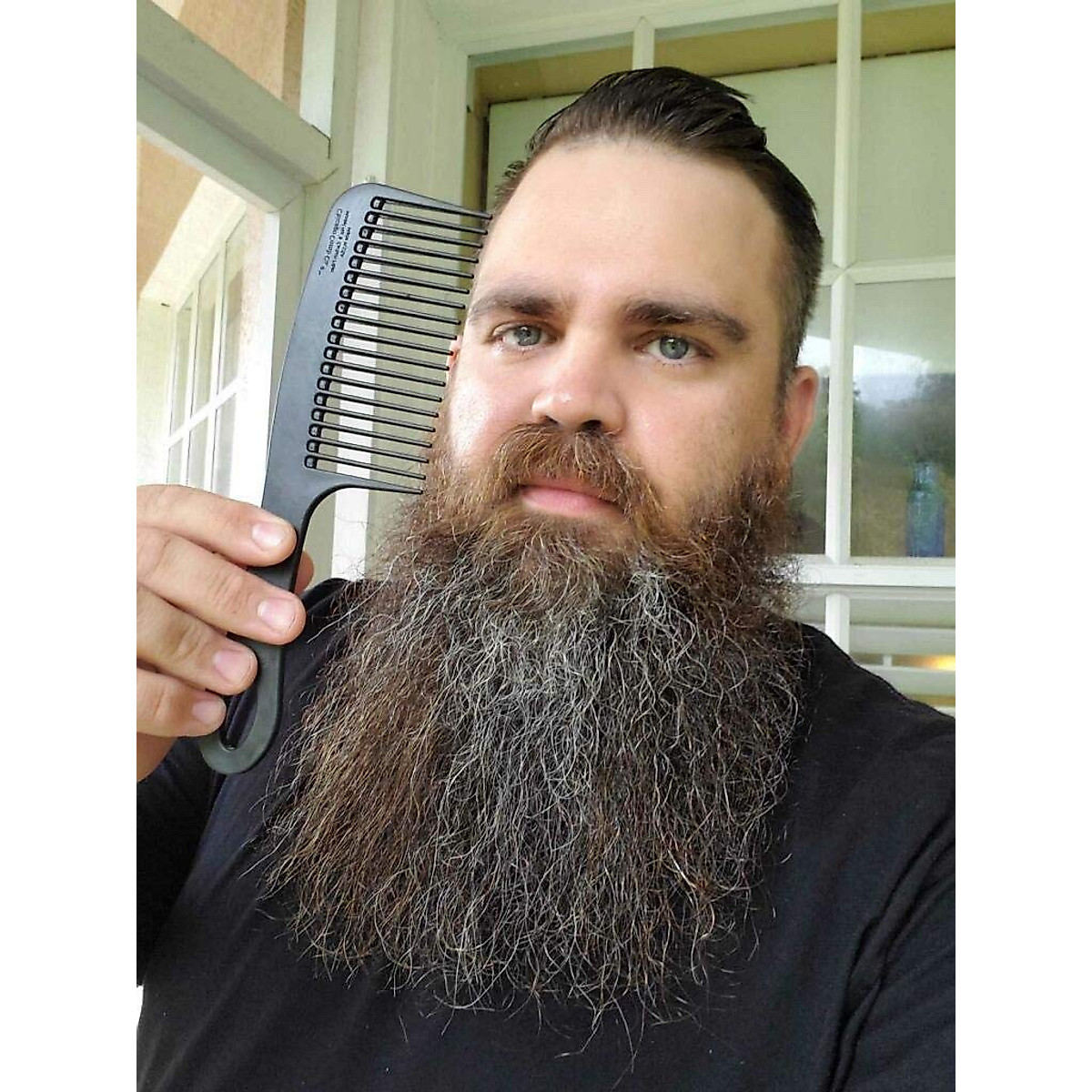 Chicago Comb Model 8 Carbon Fiber, Made in USA, Anti-static, Detangling & Shower comb, adds Lift & Volume, 8.5 inches (21.5 cm) long