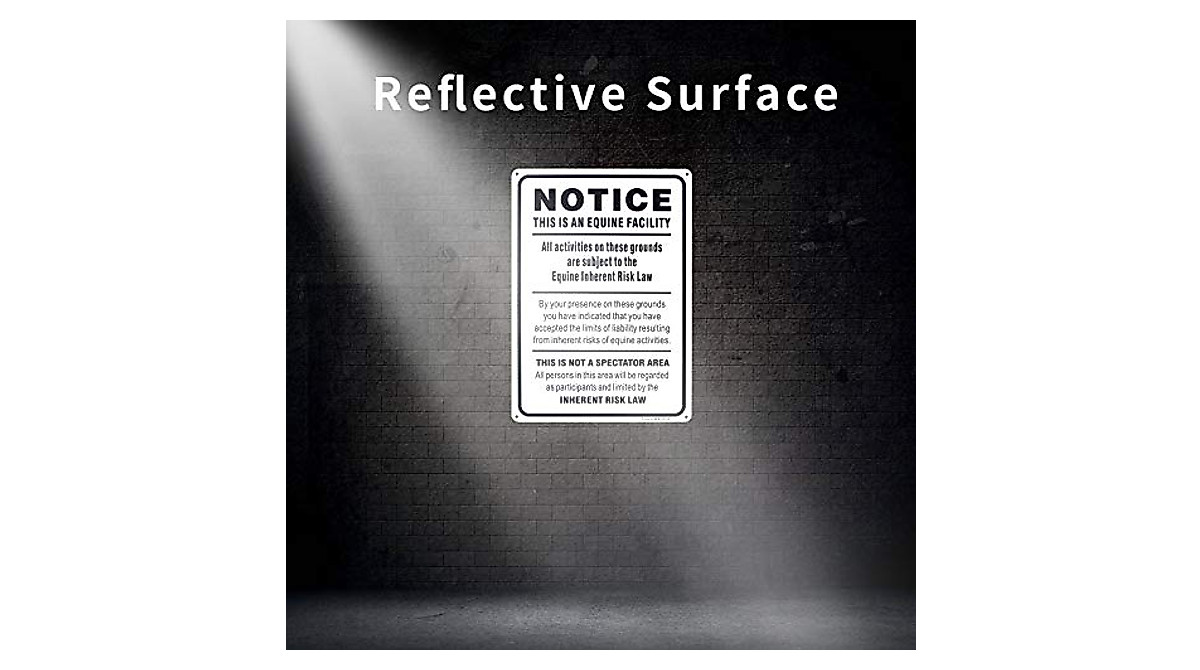 Enjoyist Equine Liability Sign - Reflective Aluminum