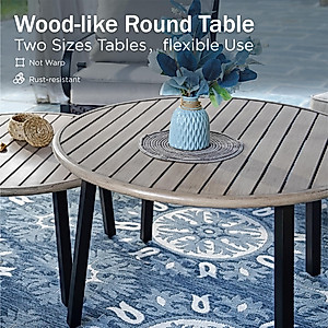 PHI VILLA Large Patio Furniture Set 12 Piece, Half-Moon Outdoor Couch Set for 10 Persons with 2 Patio Coffee Table for Garden, Poolside, Balcony, Backyard