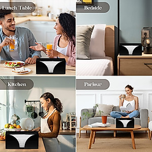 2Pack Paper Towel Dispenser Countertop Black Acrylic Paper Towel Holder for Bathroom Folded Paper Towel Dispenser Clear Trifold Napkin Holder for Z-fold, C-fold, MultiFold Trifold - Home Kitchen