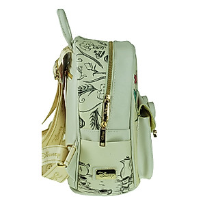 KBNL Alice in Wonderland 11inches Vegan Leather Mini Backpack - A21730, Multicoloured,Medium
