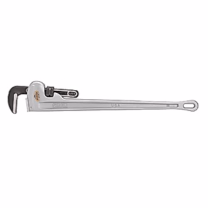 RIDGID 31110 Model 836 Aluminum Straight 36" Plumbing Pipe Wrench, Silver, Made In The USA