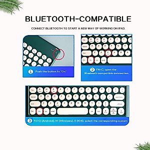 ElecMosWN Urtra Slim Bluetooth Keyboard for iPad Mac,Compact Rechargeable Wireless Keyboard for iPad,iPad Pro/Mini/Air,iPhone,MacBook,Windows Laptop Surface Pro Android Tablet Smartphone(Green)