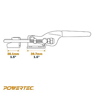 POWERTEC 2PK Toggle Clamp, 700 lbs Holding Capacity, 431 Adjustable U Bolt Latch w/Antislip Hand Grip for Woodworking Jigs & Fixtures, Smoker, Tire Carrier, Tool Box, Cabinet, Truck (20307-P2)