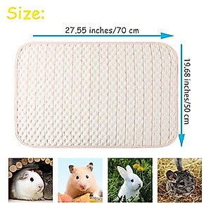 MUYG 2 Pack Washable Guinea Pig Cage Liner, Reusable Pet Pee Pads Super Absorbent Small Animal Lint Cage Liners Soft Sleep Mat Pads for Rabbits Cat Squirrel Chinchilla(19.68"×27.55")