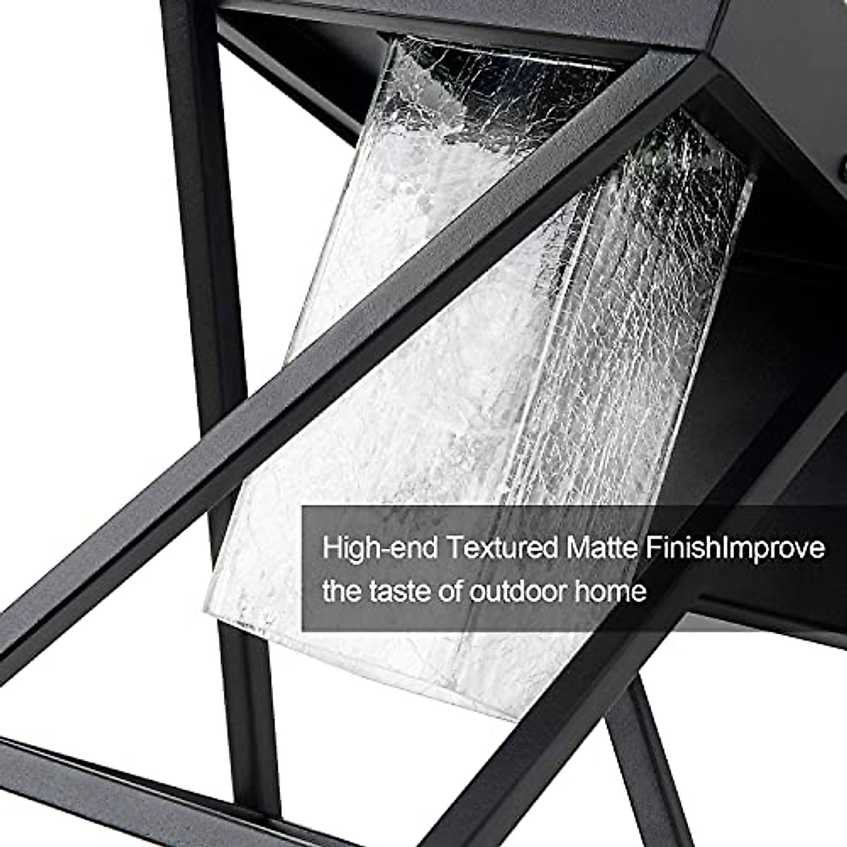 Delicavy Small Outdoor Wall Lights Exterior Light Fixtures Wall Mount Porch Light Waterproof Black Finish with Crackle Glass, Modern Outdoor Wall Sconce for House Garage, Front Door, Patio, Hallway