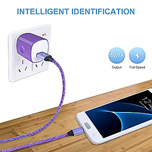 Single Port Charger Block, Charging Cable Android Fast Charge Android Charger Kit Compatible for Samsung Galaxy S7/S6 Edge Note 5/4/J7/Tab S2,LG K30/K20/V10,LG Stylo 2/3 Plus,Moto G5 E4 Droid Turbo 2