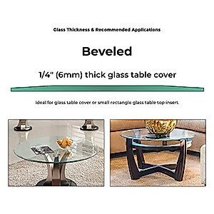24" Inch Round Glass Table Top 1/4" Thick Tempered Beveled Edge by Fab Glass and Mirror