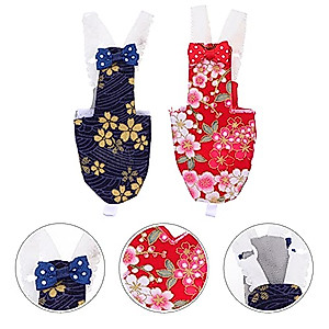 Balacoo 4Pcs Pet Chicken Diaper Floor Printed Chicken Diaper Washable Pet Diaper Fashionable Duck Diaper with Bow Tie for Poultry Goose Duck Hen Chicken