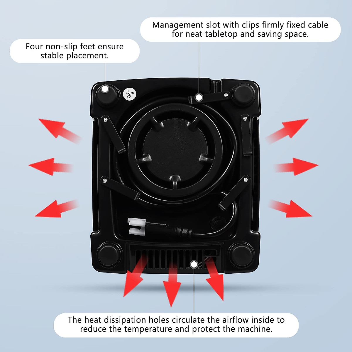 Commercial Countertop Blender 2200W Food Blender Mixer, Heavy Duty Countertop Kitchen Blender High Speed Fruit Extractor Juicer for Fruits, Shakes, Smoothies & Soup US Plug (Black)