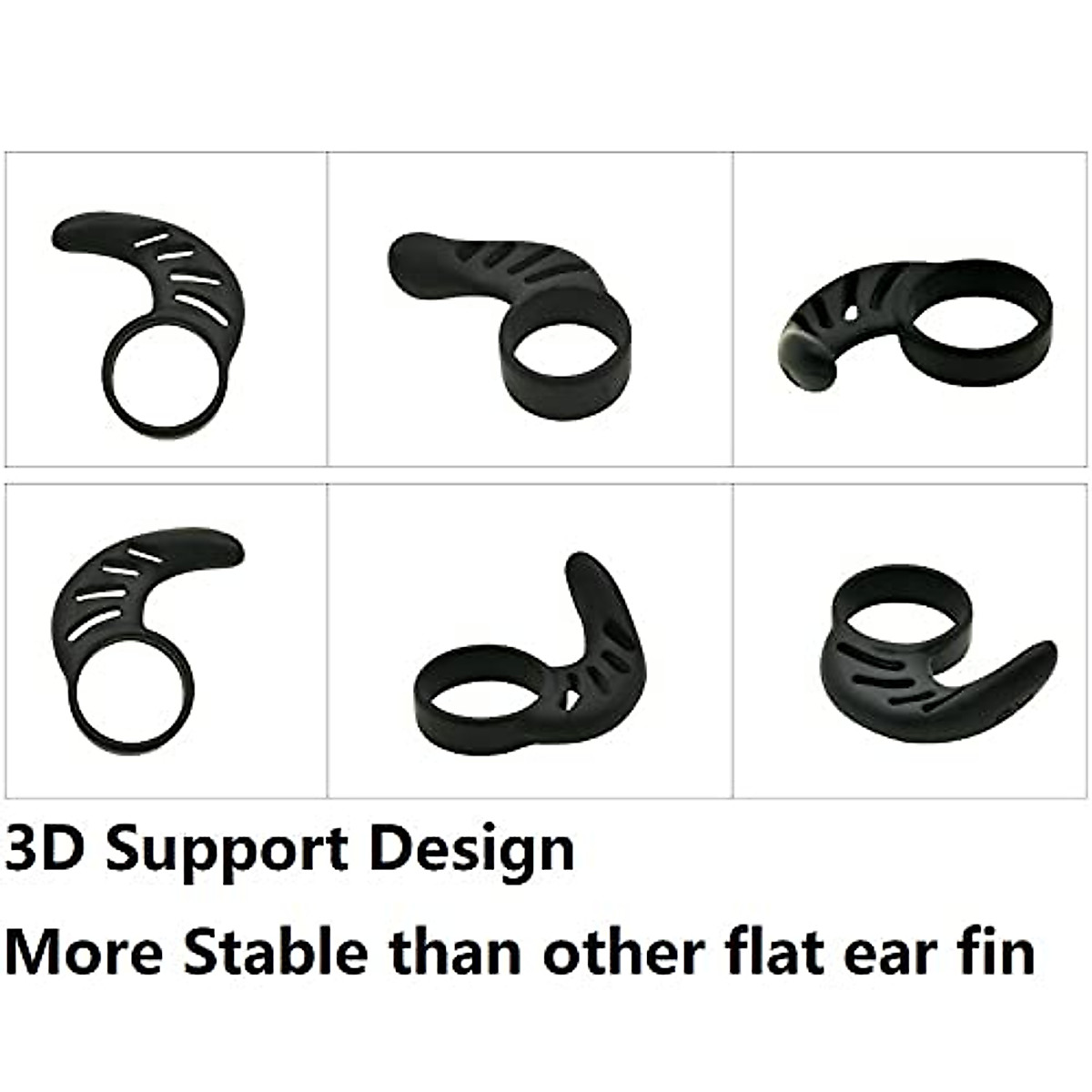 BLLQ Earbuds Stabilizer Ear Fins Ear Hooks Anti-Slip Anti-Drop 3D Support, Compatible with Jaybird x4 X3 x2 x,Samsung Phones’ akg Earbuds, Soundcore, Other Same Style in Ear Earphone,3 Pairs sml
