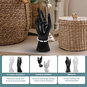 Cabilock 2pcs Hand Mold Ornaments Hand Jewelry Display Holder Mannequin Hand Display Necklace Holder Desktop Stand Bracelet Display Stand Female Mannequin Vinyl Human Body Wristband White