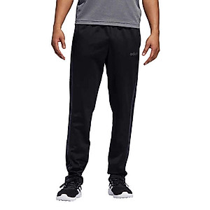 adidas Men's Essential Tricot Zip Pants (Large, Black/Carbon/Black)