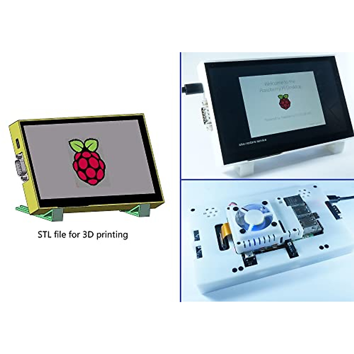 ElecLab 7 Inch 800x480 DSI Touchscreen Monitor Capacitive LCD Display RS232/RS485 Speaker Bracket for RPI 4B 3B+ 3B 3A+ 2B B+