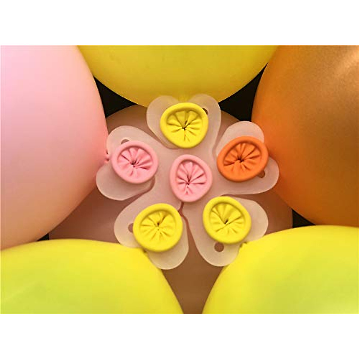 iFlyMaes 30 Pcs Portable Flower Shape Balloon Clips Holder for Wedding Birthday Party Holiday Decoration,5 in 1Flower Shape Balloon Clips