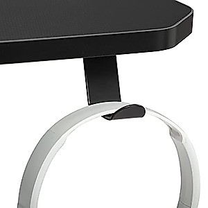 Safco Products Ultimate Computer Gaming Desk, with Under Desk LED Lighting, Cup Holder, Headphone Hook. 47.2 W x 23.6 D x 29.5 H