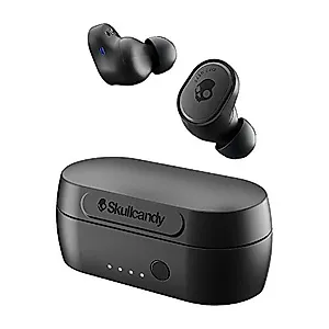 Skullcandy Sesh Evo True Wireless In-Ear Bluetooth Earbuds Compatible with iPhone and Android / Charging Case and Microphone / Great for Gym, Sports, and Gaming IP55 Water Dust Resistant - Black