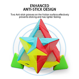 Z-Cube QY Toys Qiming S2 Pyraminx Cube Pyramid Speed Cube Puzzle Stickerless Magic Cube 3x3 Triangle Cube Puzzle Toy, (QY3076)