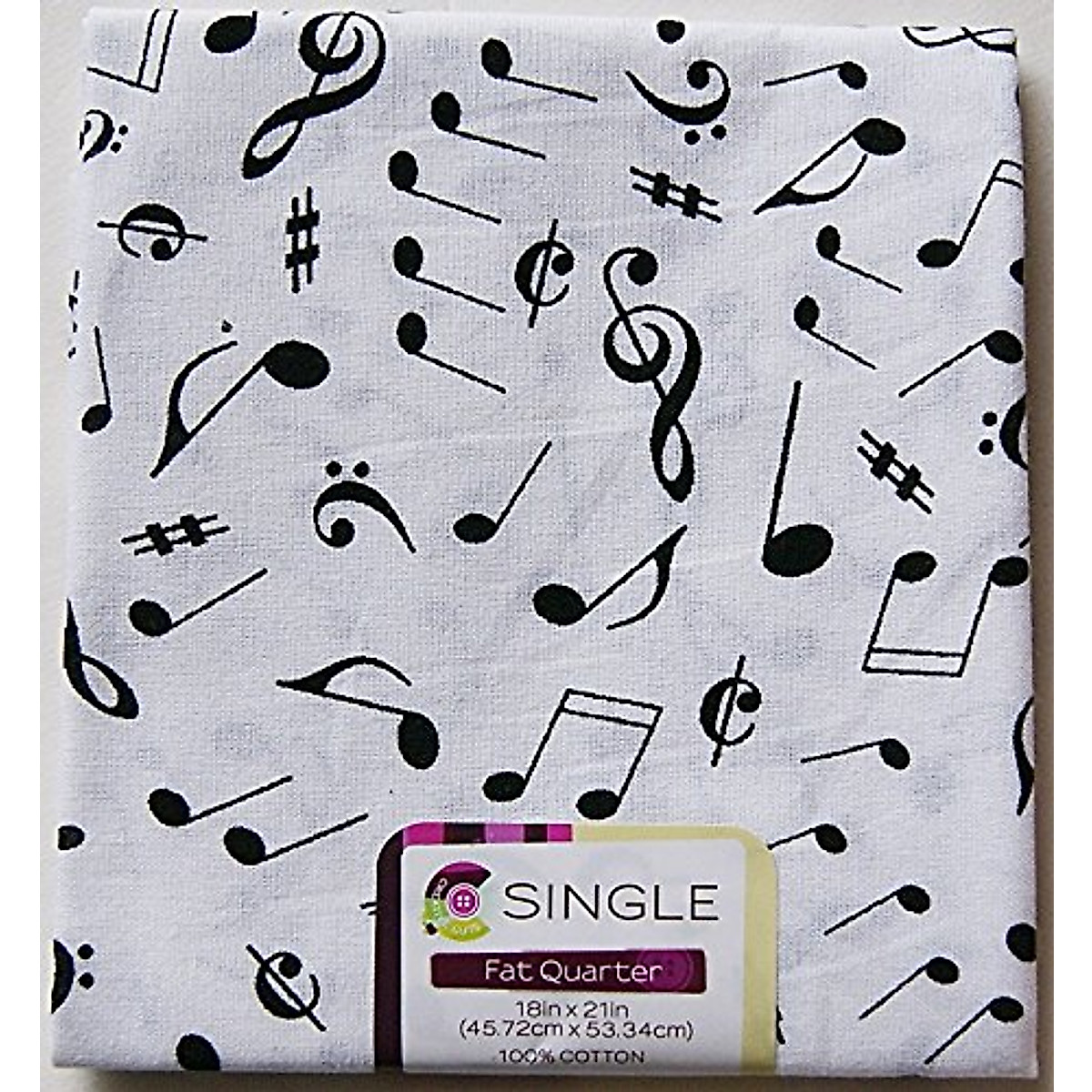 Creative Cuts Music Notes Fat Quarters Bundle - Black and White Pattern Theme