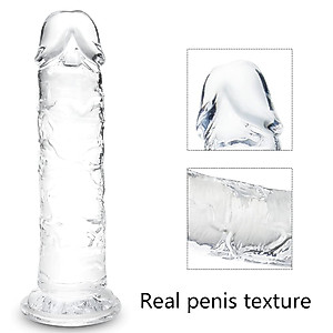 3Piece Suction Cup Clear Realistic Dildo Set(Small Big Huge): Anal Plug Trainer Kit Suitable with Strap-On Harness for Prostate Massage, G-Spot Stimulation