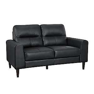 Lexicon Prenzo Leather Match Living Room Sofa Set, 3-Piece, Black