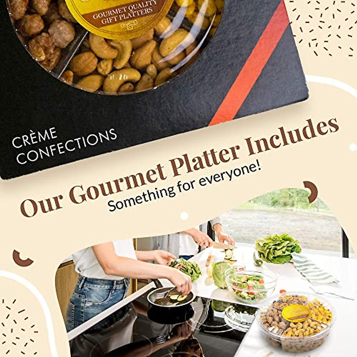 Nuts Gift Platter Tray! Kosher- NUTS Food Arrangement Healthy Variety Sweet, Salty, Roasted, Care Package, Birthday Nuts Assortment, Kosher Snack Box for Families, Office, Home