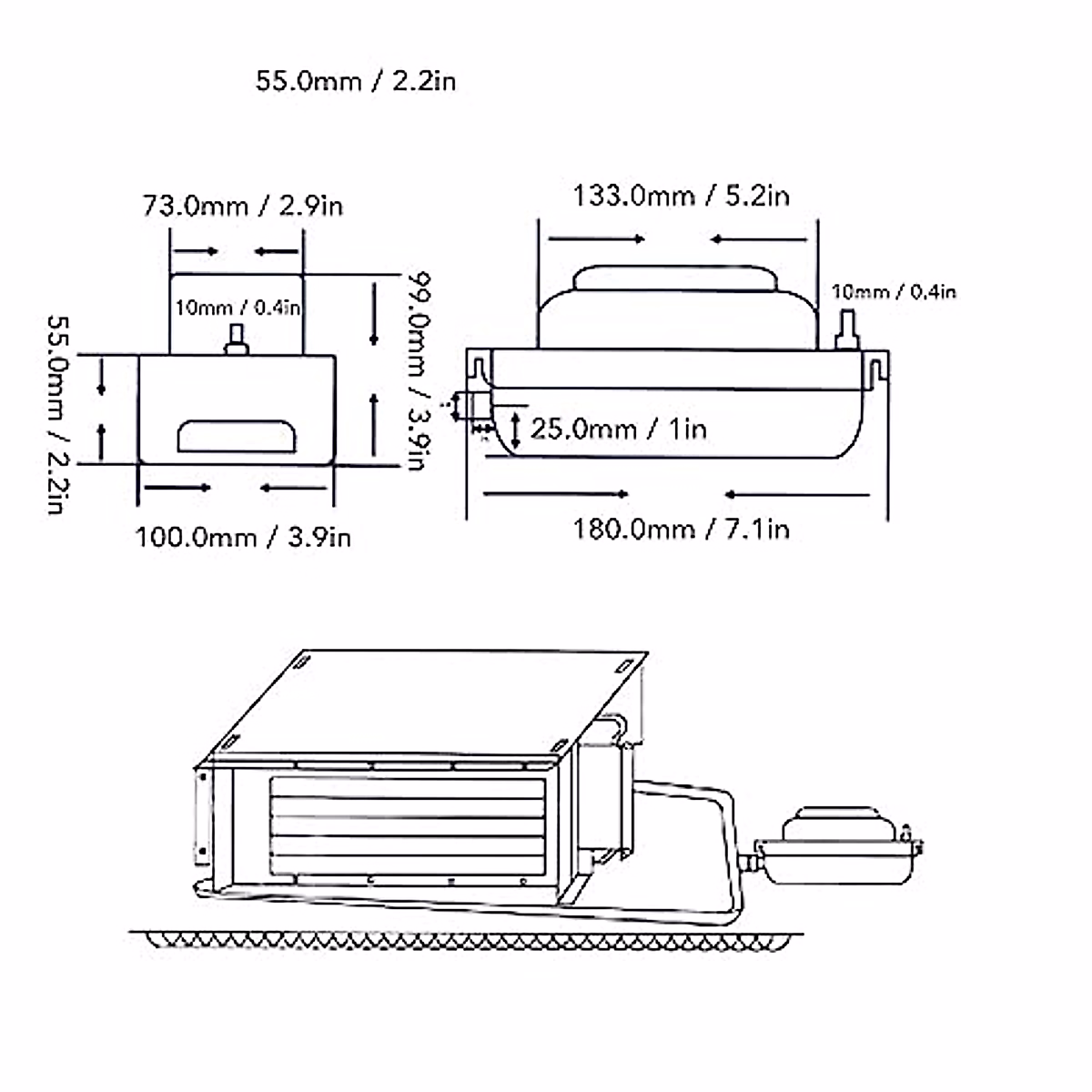Condensate Pump 6.6ft Lift, 110V Drain Pump 0.6L Water Tank, 5W Automatic Pump for Commercial Ice Makers with 2m Lift
