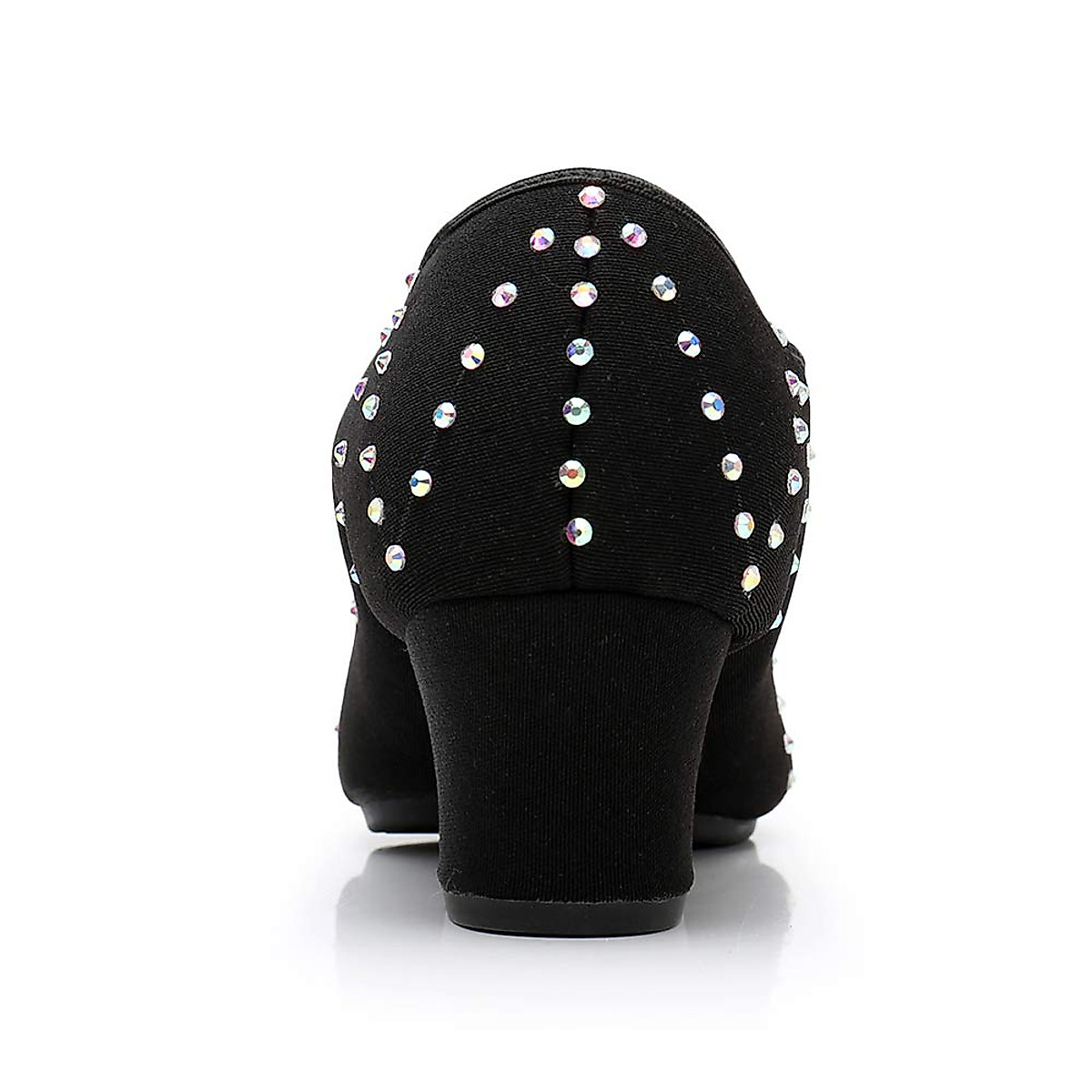 YKXLM Black Modern Jazz Dance Shoes Latin Ballroom Dance Sneakers Oxford Cloth Boost Dance Sports Shoes,Model WHNJB-5CM-JD, 6.5 B(M) US