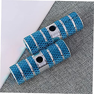 VANZACK 2pcs Pair Mountain Accessories Blue Seat Pegs Anti-Skid BMX Stunt Backseats Cylinder Bicycle Foot Rest One Cycling Adult Feet Hooks Aluminum Pedals Bike for Stands