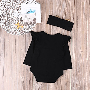 Newborn Baby Girls Clothes Floral “Mommy is My Bestie” Bodysuit Romper +Headband