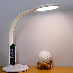 Exquisite LED Lamp Led Light LED Desk Lamp Dimmable Eye Caring LCD Calendar Time Week Touch Control Reading Lamps Desk Lamp Kids Durable Table Lamp (Color : Pink)
