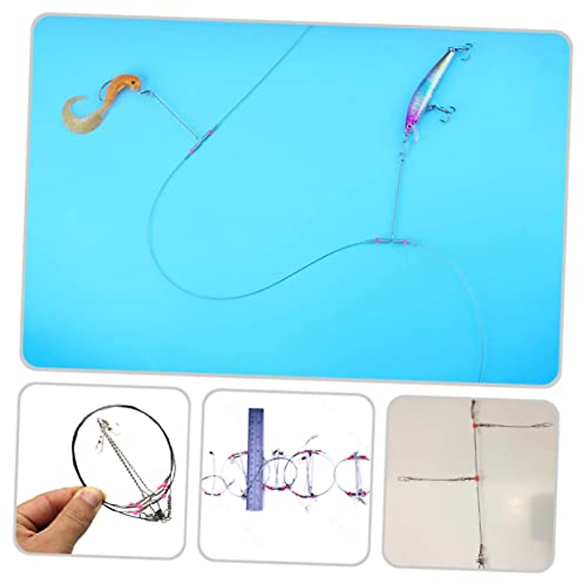 Sosoport Rotary Tool 50 Pcs Wire baits Rotating Stand Outdoor Accessories Outdoor Lines Leader Wires Leading Lines Professional Lines Leader Line 7c Fishing Bait