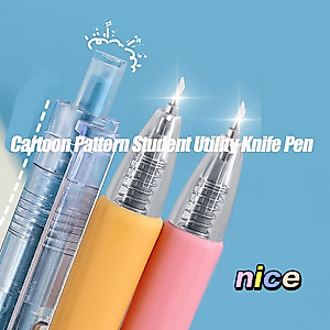 Cartoon Pattern Student Utility Knife Pen,Utility Knife Pen,Pen Utility Knife,Craft Cutting Tool Paper Pen,Student Utility Knife Pen,Art Utility Knife Pen (1 SET)