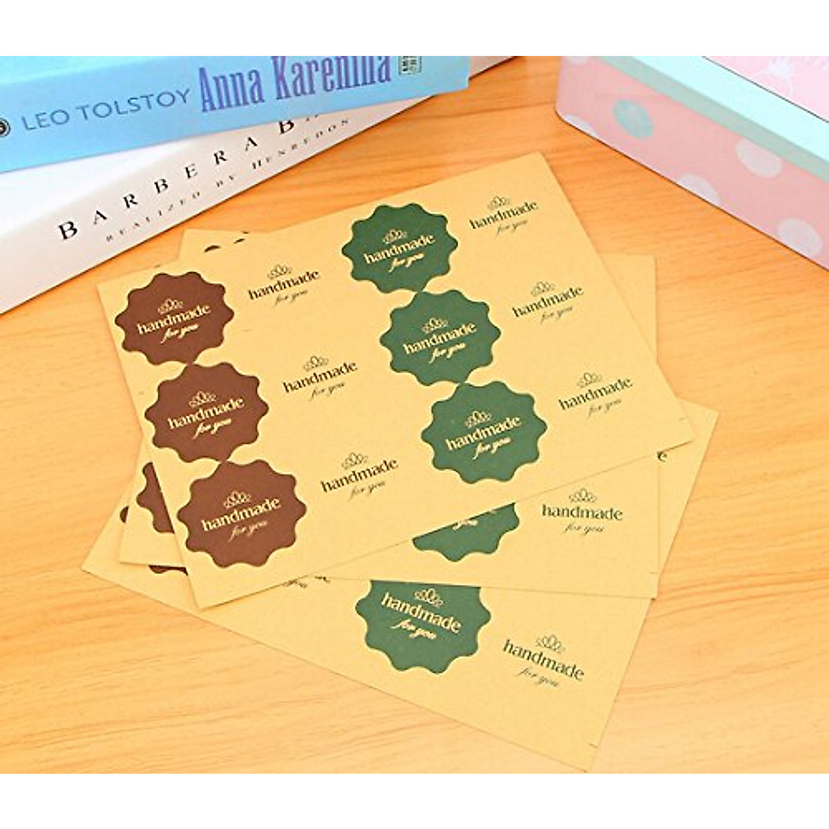 IMagicoo 240 Lovely Cute"Handmade" Label Seal Sticker Handmade Baked Envelope Label Decorative Sticker (Style-10(4x4cm))