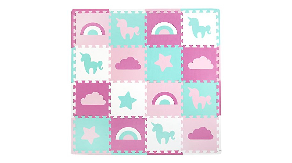 Unicorns & Rainbows Soft Foam Baby Play Mat | Puzzle Tiles