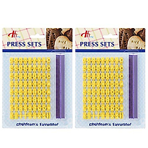 Tool Gadget Cookie Stamps, 2 Pack Number Alphabet Stamps for Cookie, Biscuit, Fondant