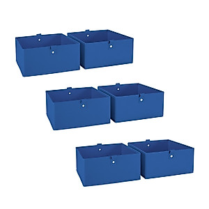 RiverRidge Kids 6pc 10.5in W x 5in H Storage Set-Black Folding Bins