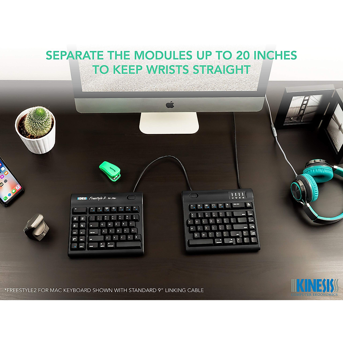 KINESIS Freestyle2 USB Keyboard for Mac (9" Standard Separation), Black