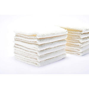 Kyapoo Baby Washcloths 12 Pack 12x12 Inches Microfiber Coral Fleece Extra Absorbent and Soft for Newborns, Infants and Toddlers-White