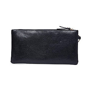 Anne Klein Mixed Media Wrislet & Pouch Set, Black